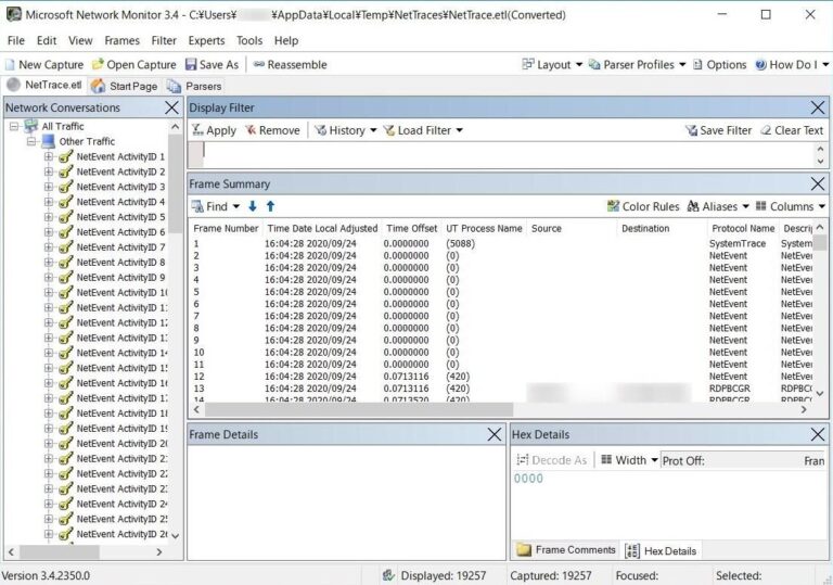 【Windows】netsh trace コマンドによるパケットキャプチャ（採取/解析/変換方法）
